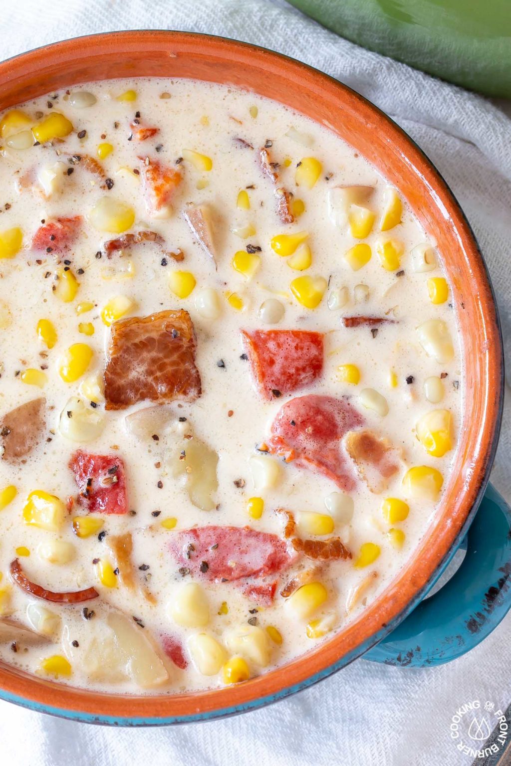 Easy Fresh Corn Chowder with Bacon | Cooking on the Front Burner