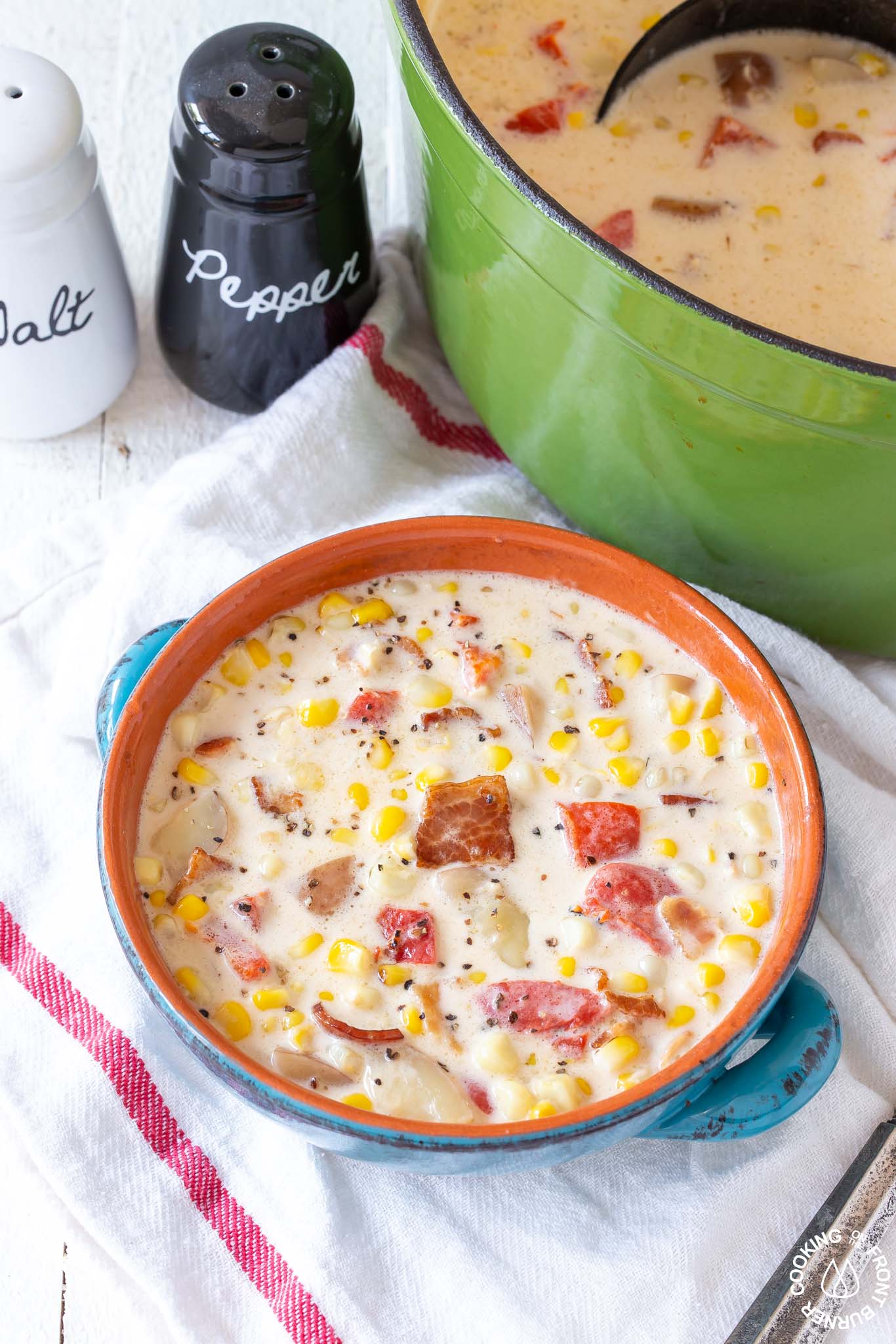 Easy Fresh Corn Chowder with Bacon | Cooking on the Front Burner