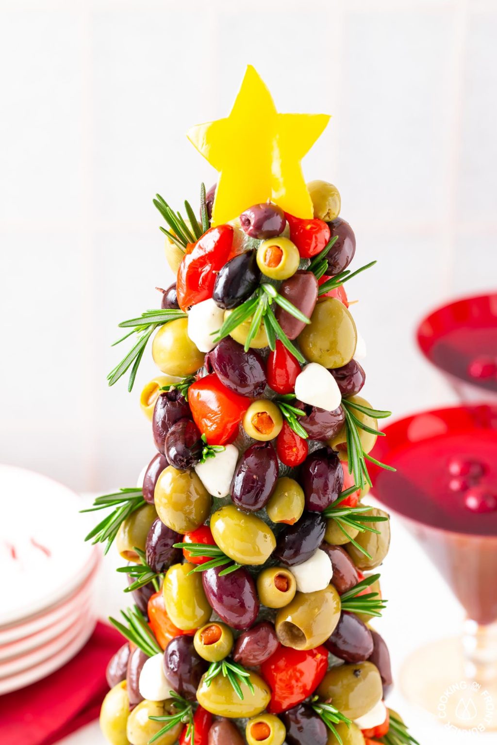 Olive Christmas Tree Appetizer | Cooking on the Front Burner