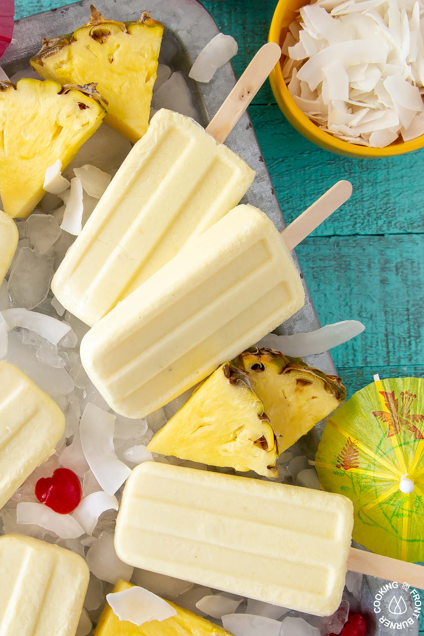 Easy Piña Colada Popsicles | Cooking on the Front Burner