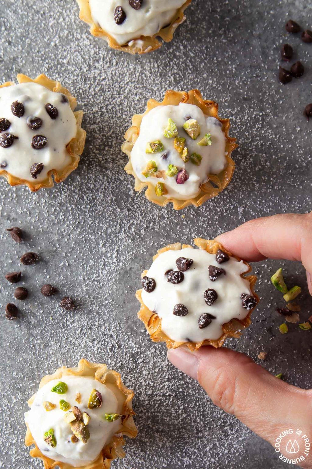 Mini Phyllo Cannoli Bites | Cooking on the Front Burner