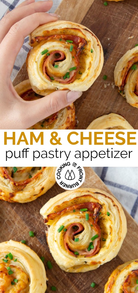 Ham & Cheese Puff Pastry Appetizer - Cooking on the Front Burner