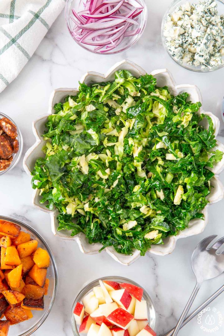 Kale & Brussels Sprout Autumn Salad | Cooking on the Front Burner